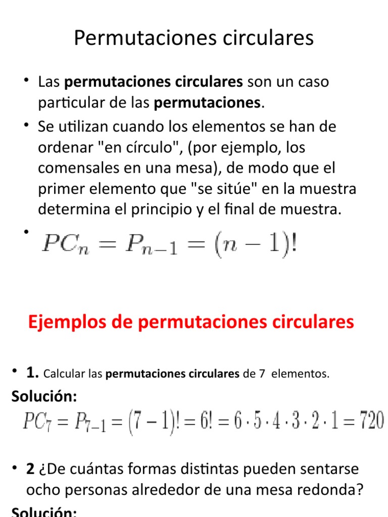 Permutaciones Circulares | PDF