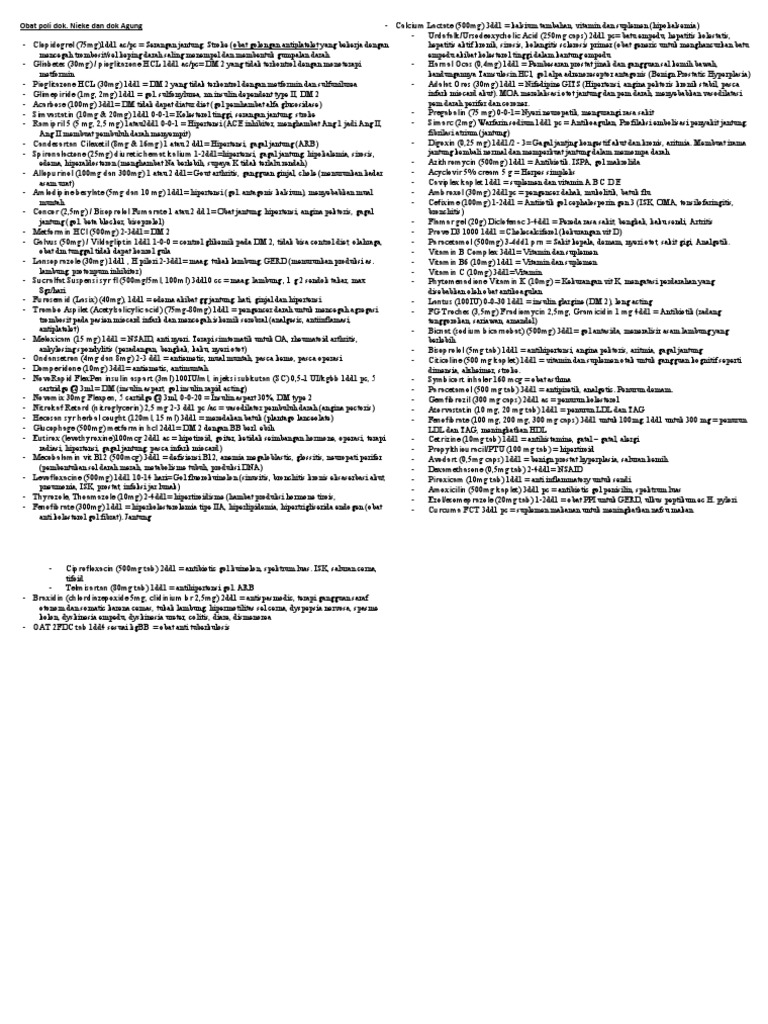 Daftar Obat Poli IPD | PDF