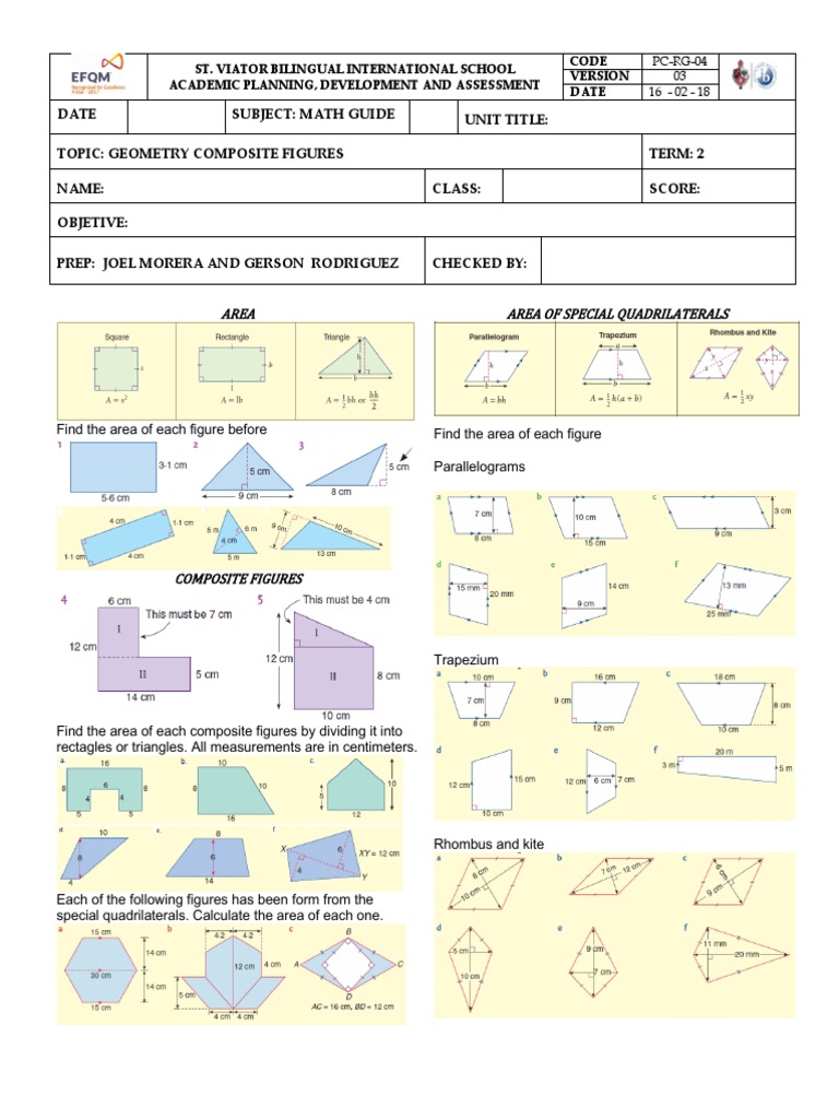 Guide Geometry Composite Figures | PDF | Area | Rectangle
