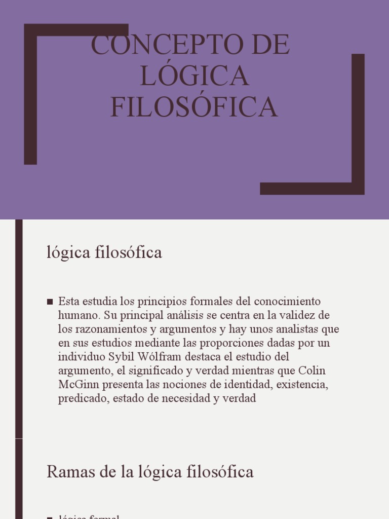 Concepto de Lógica Filosófica | PDF | Filosofía