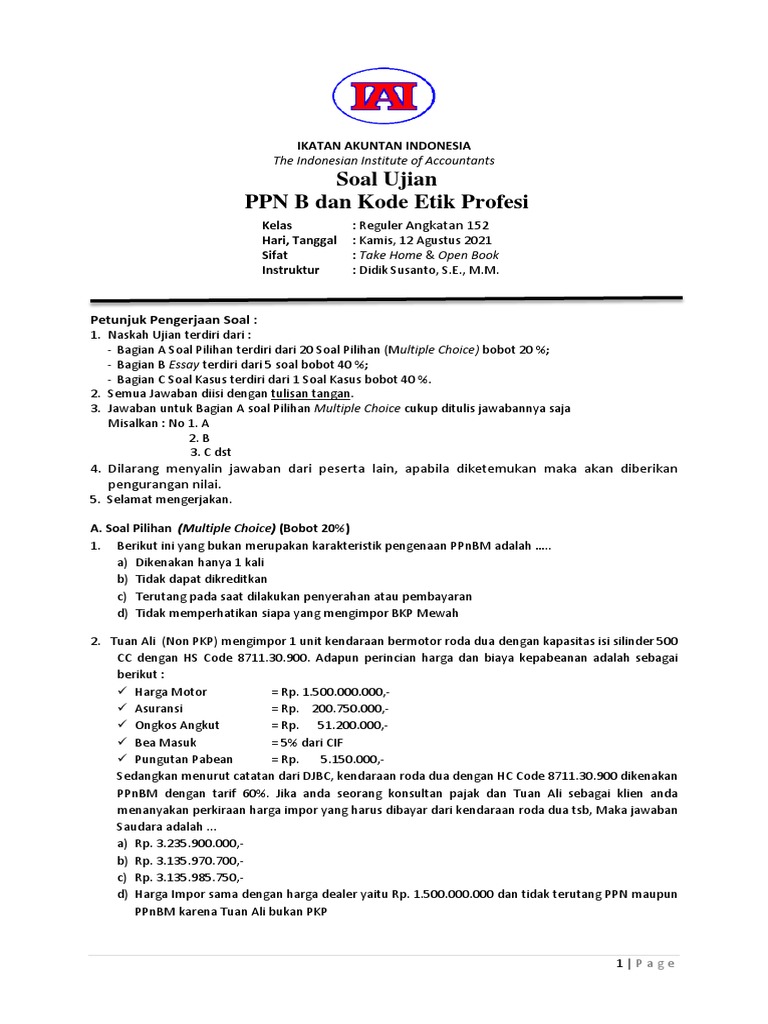 Soal Ujian PPN B | PDF