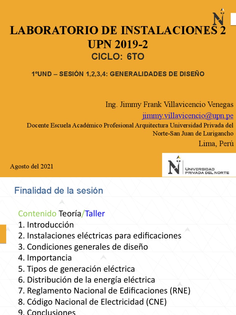Laboratorio Instalaciones 2 GENERALIDADES DISEÑO | PDF | Corriente ...