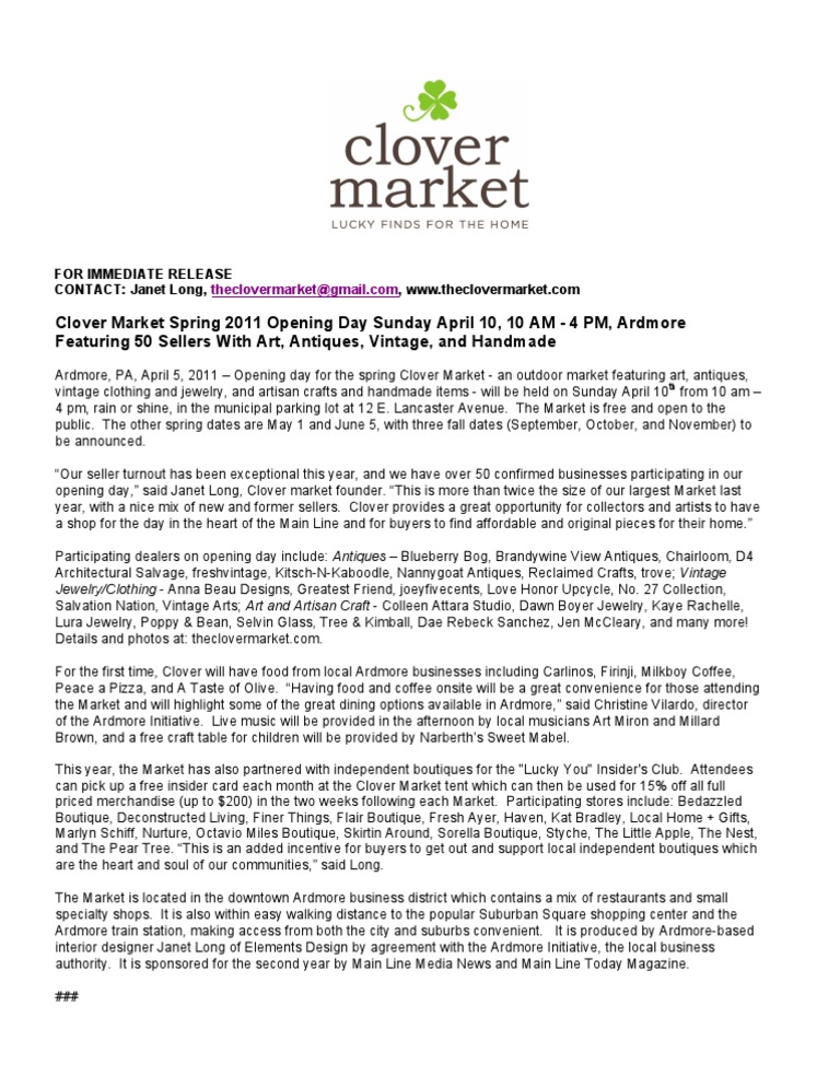 Press Release Opening Day Spring 2011 | PDF | Art | Lifestyle