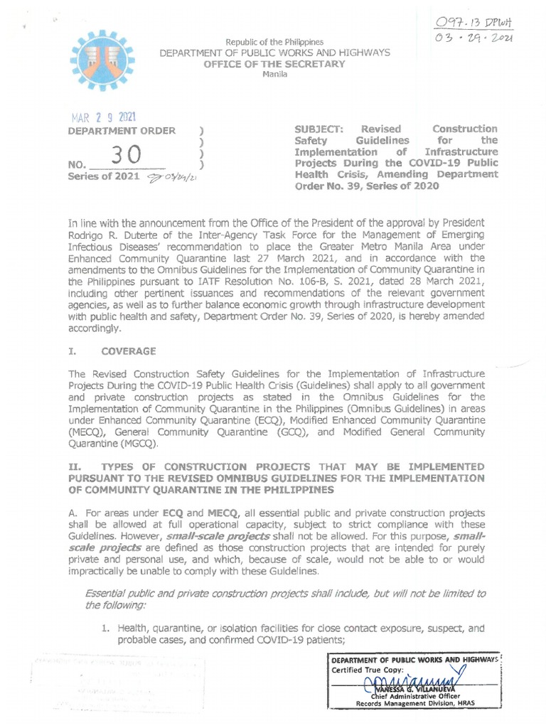 DPWH DO 30 Series of 2021 | PDF