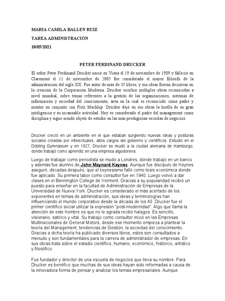 Peter Ducker | PDF | Business | Economias