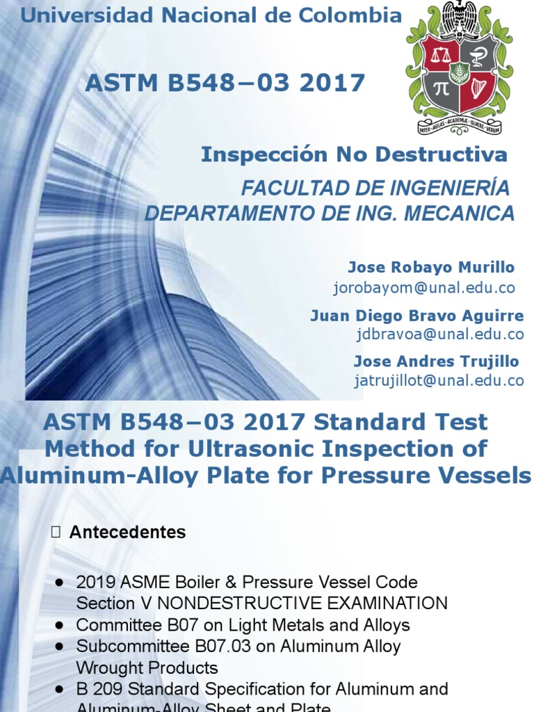 Presentacion - ASTM B548 03 2017 - V - 1 | PDF | Olas | Mecanica clasica