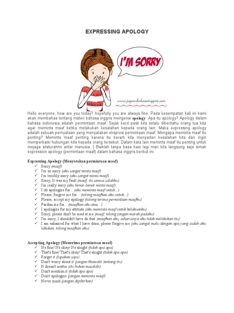 Expressing Apology | PDF | Pengembangan Diri
