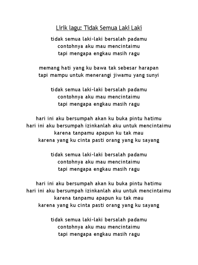 Lirik Lagu Cinta dan Kenangan Emosional | PDF