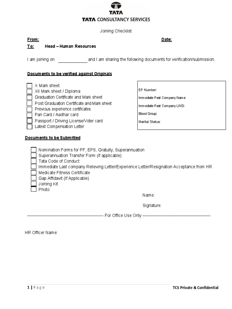 A New Employee's Checklist: Gathering Documents and Completing ...