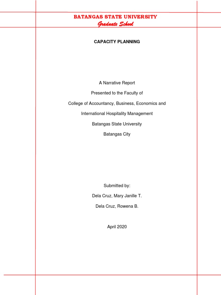 Capacity Planning - Narrative Report | PDF | Demand | Output (Economics)