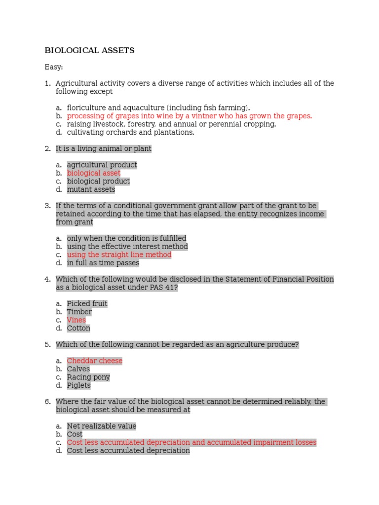 Biological Assets | PDF | Historical Cost | Fair Value