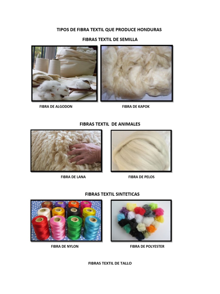 Tipos de Fibra Textil en Honduras | PDF