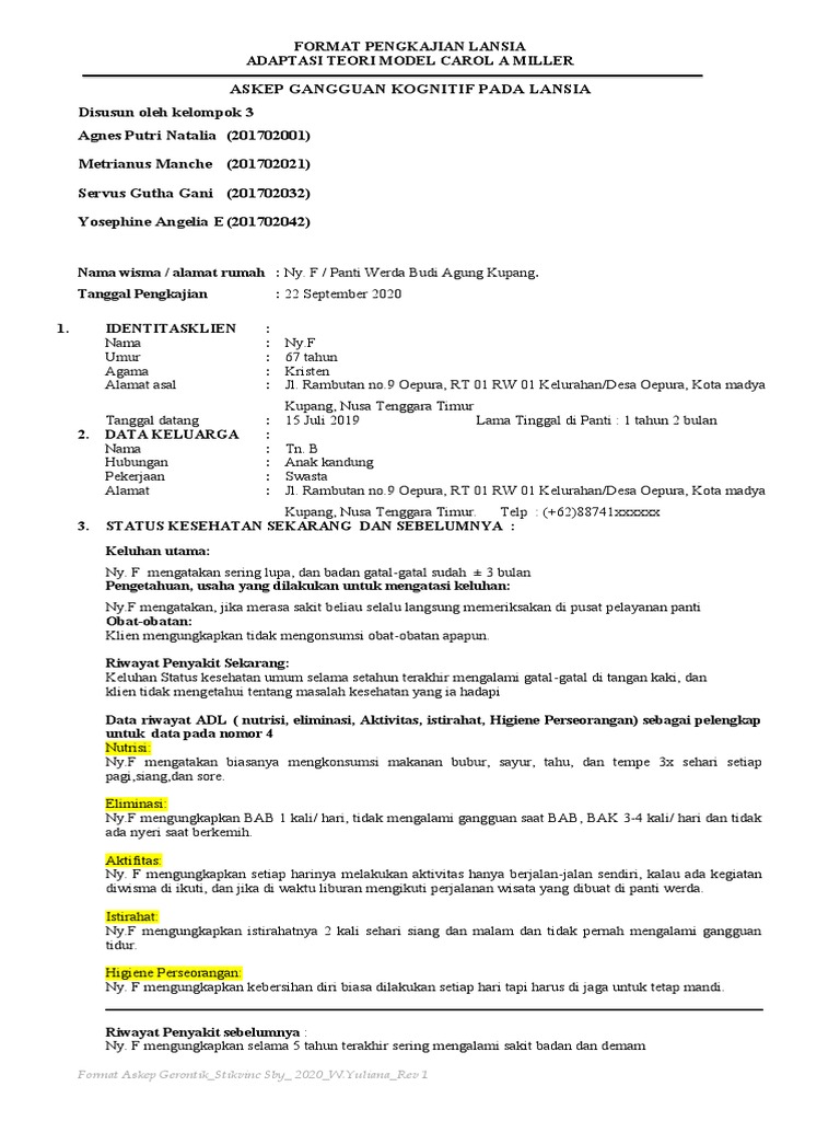 Askep Gangguan Kognitif Klp.3 Fixx | PDF Askep Gangguan Kognitif Klp.3 Fixx | PDF