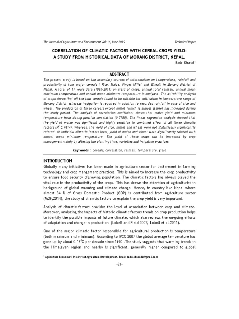 Research Paper On Ghana Crops | PDF | Agriculture | Regression Analysis