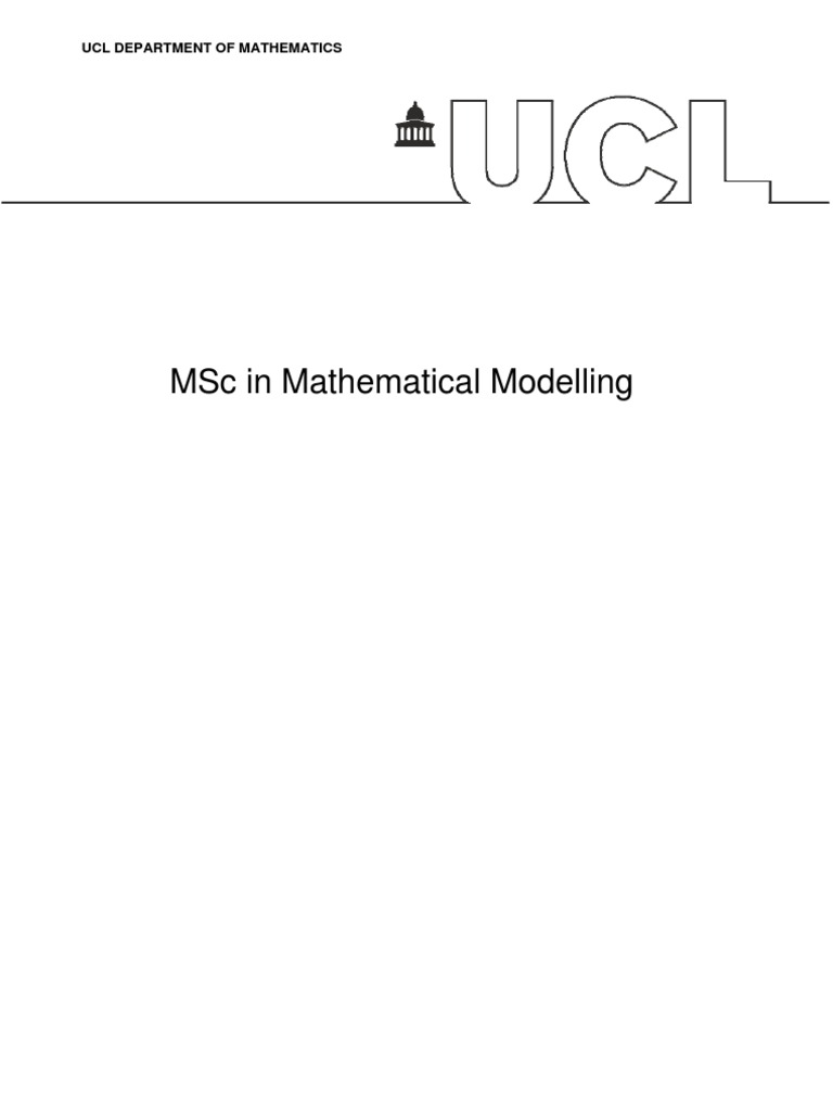 MathModelling UCL | PDF | Partial Differential Equation | Dynamical System