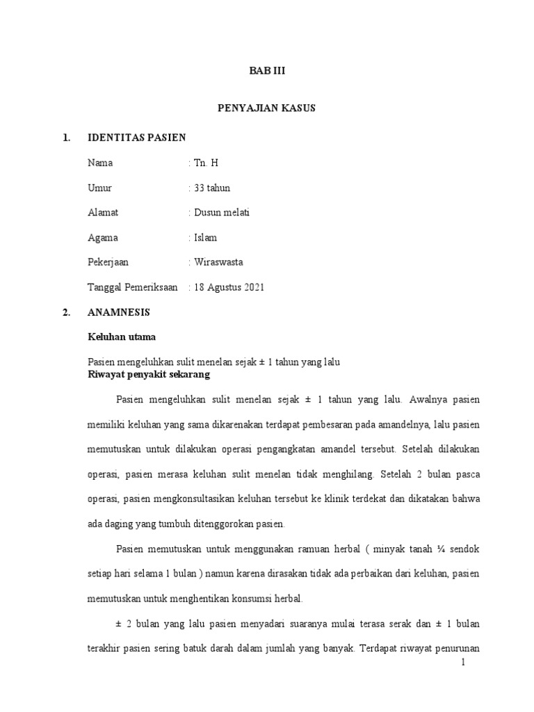 DIAGNOSIS TUMOR HIPOFARING | PDF