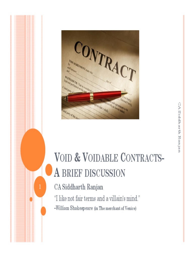 Void and Voidable Contracts | PDF | Void (Law) | Lawsuit