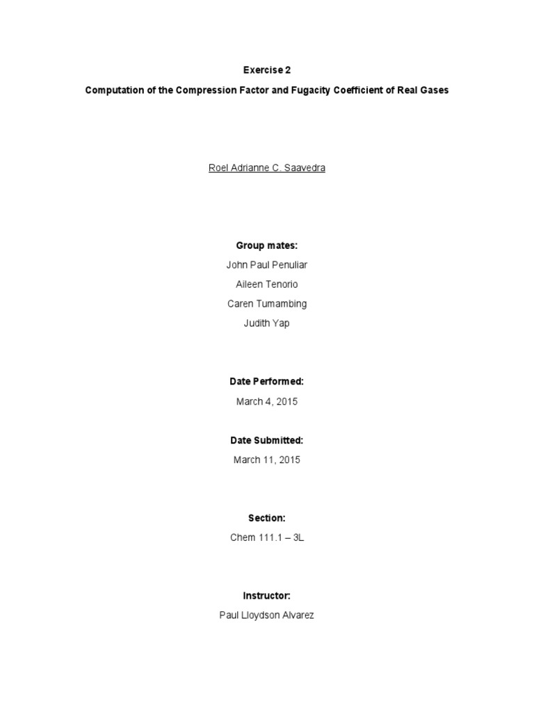 Computation of The Compression Factor An | PDF | Gases | Phases Of Matter