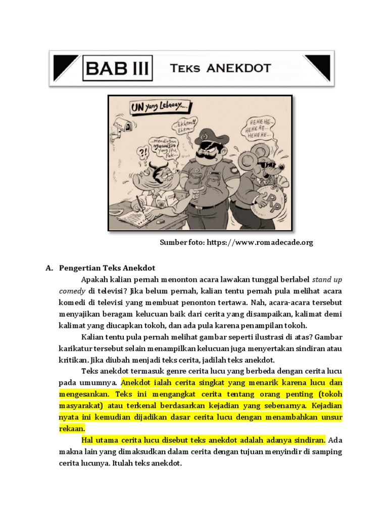 Materi Lengkap Teks Anekdot | PDF | Fiksi Umum
