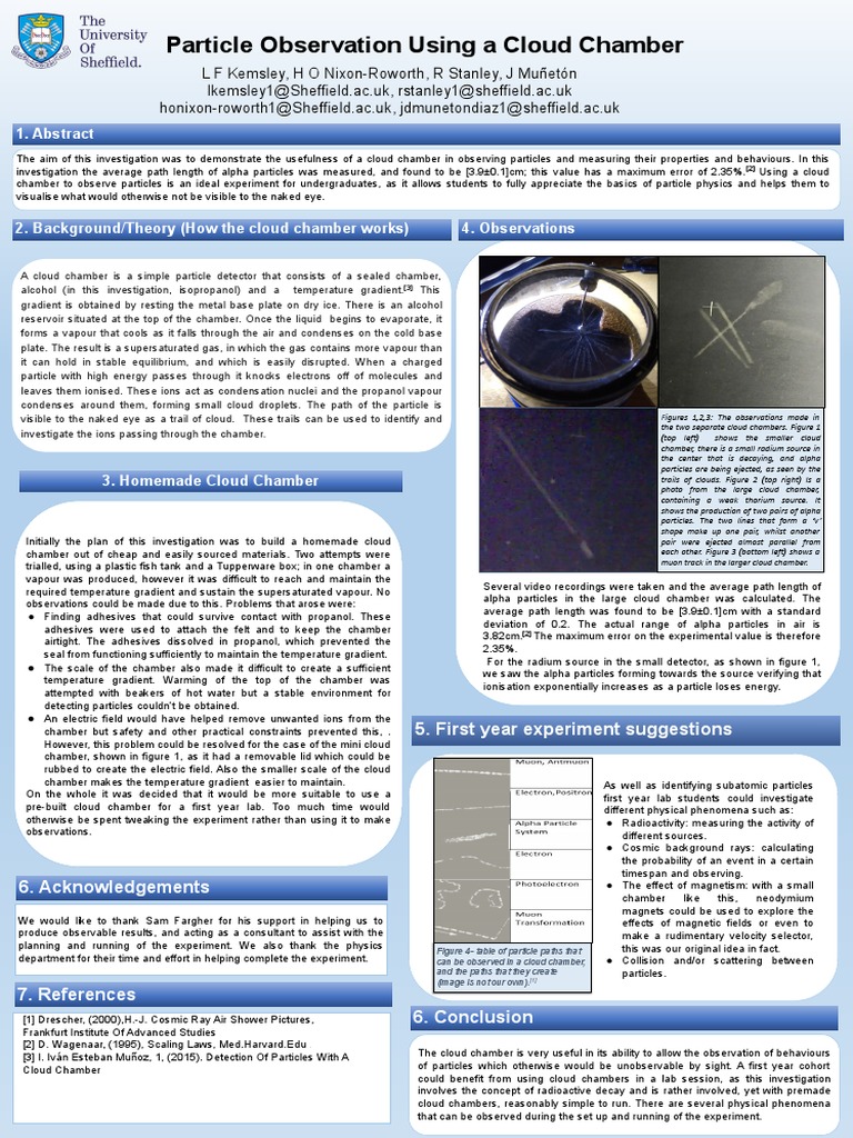 Particle Observation Using A Cloud Chamber: 5. First Year Experiment ...