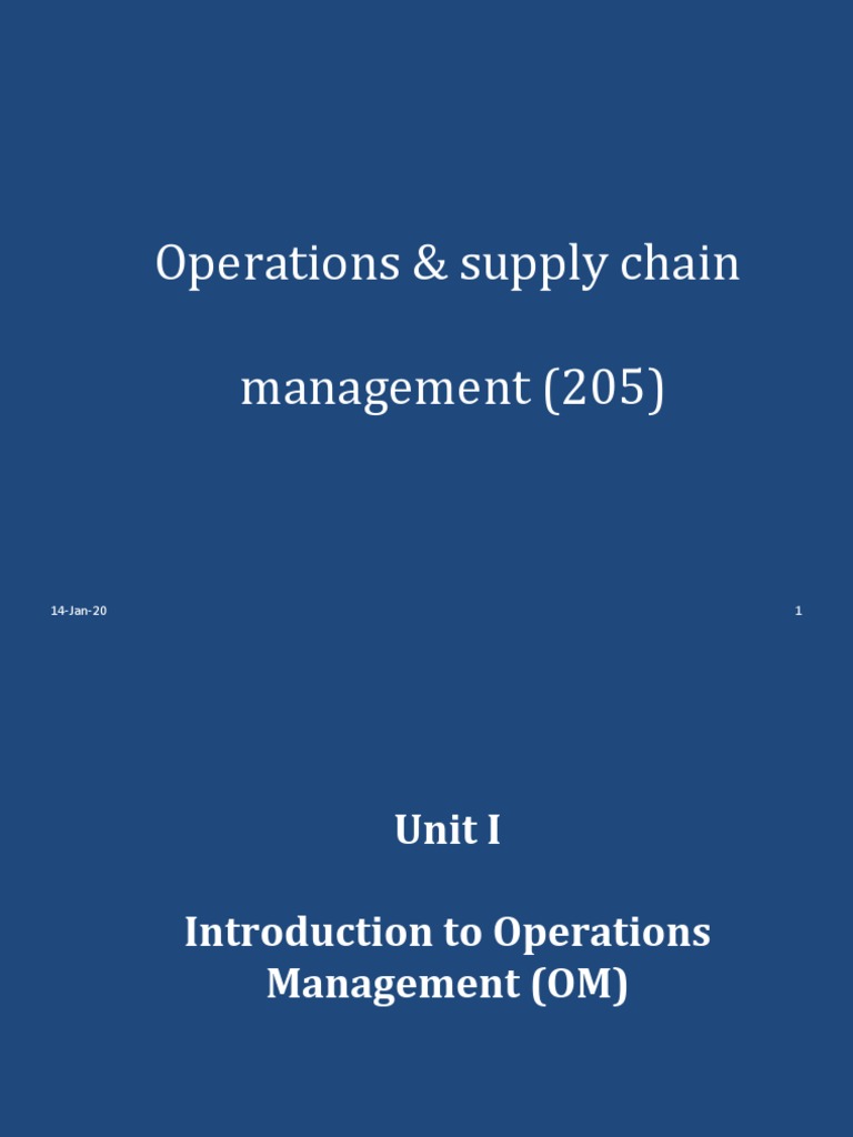 OSCM Unit-1 | PDF | Quality (Business) | Operations Management