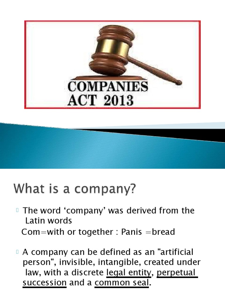 Companies Act 2013 Ppt 1 Pdf Companies Audit