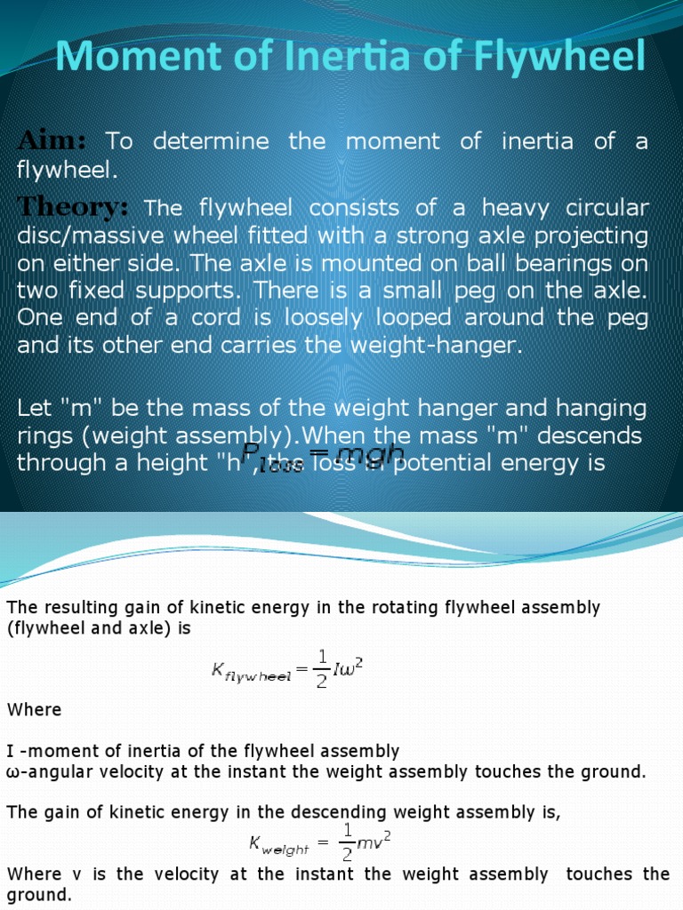 Moment of Inertia of Flywheel | PDF | Torque | Applied And Interdisciplinary Physics