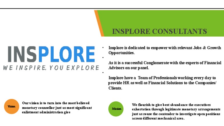 Insplore Consultants: Vision Mission | PDF