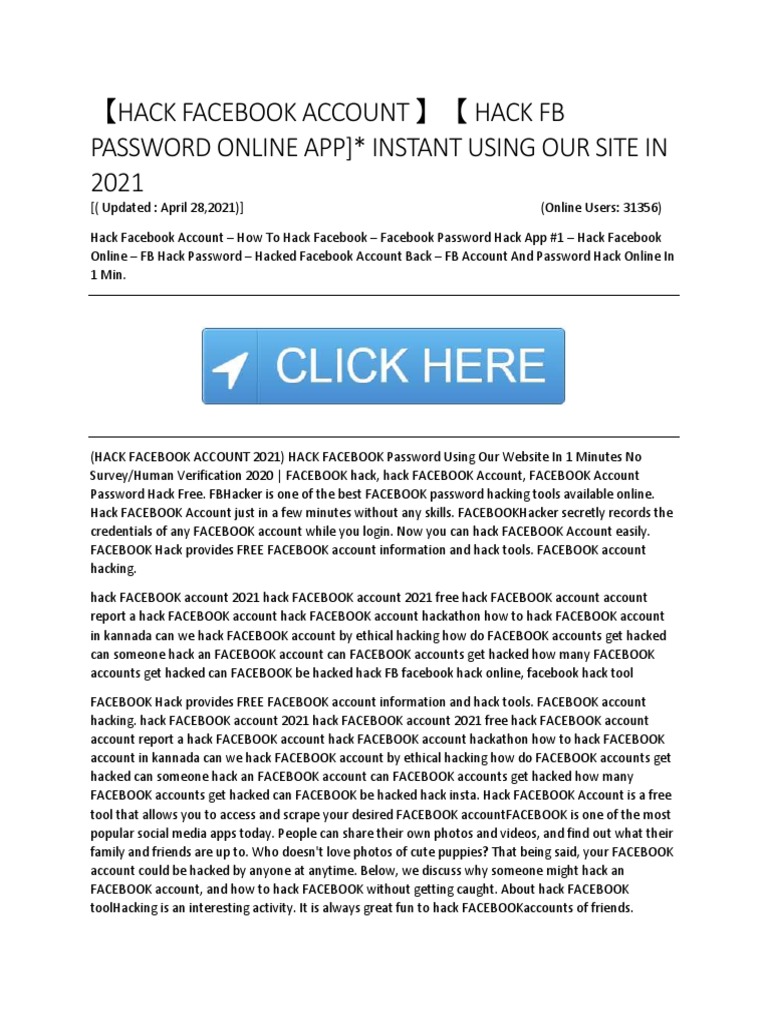 Hack Facebook Account | PDF | Facebook | Popular Culture & Media Studies