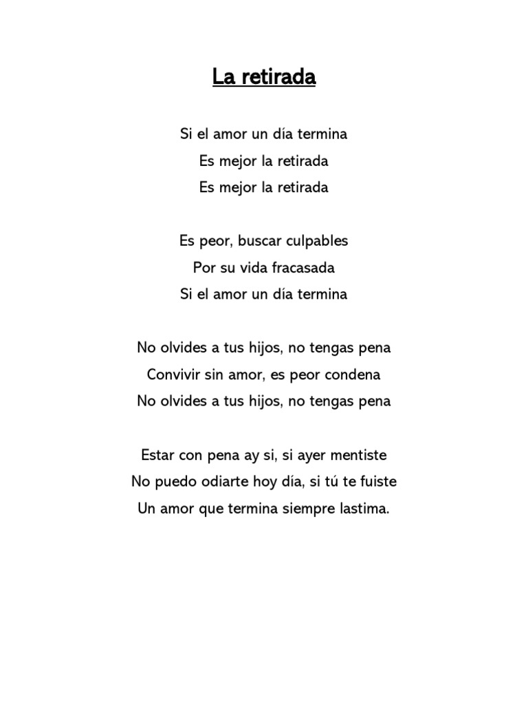 Reflexiones sobre el amor y la retirada | PDF