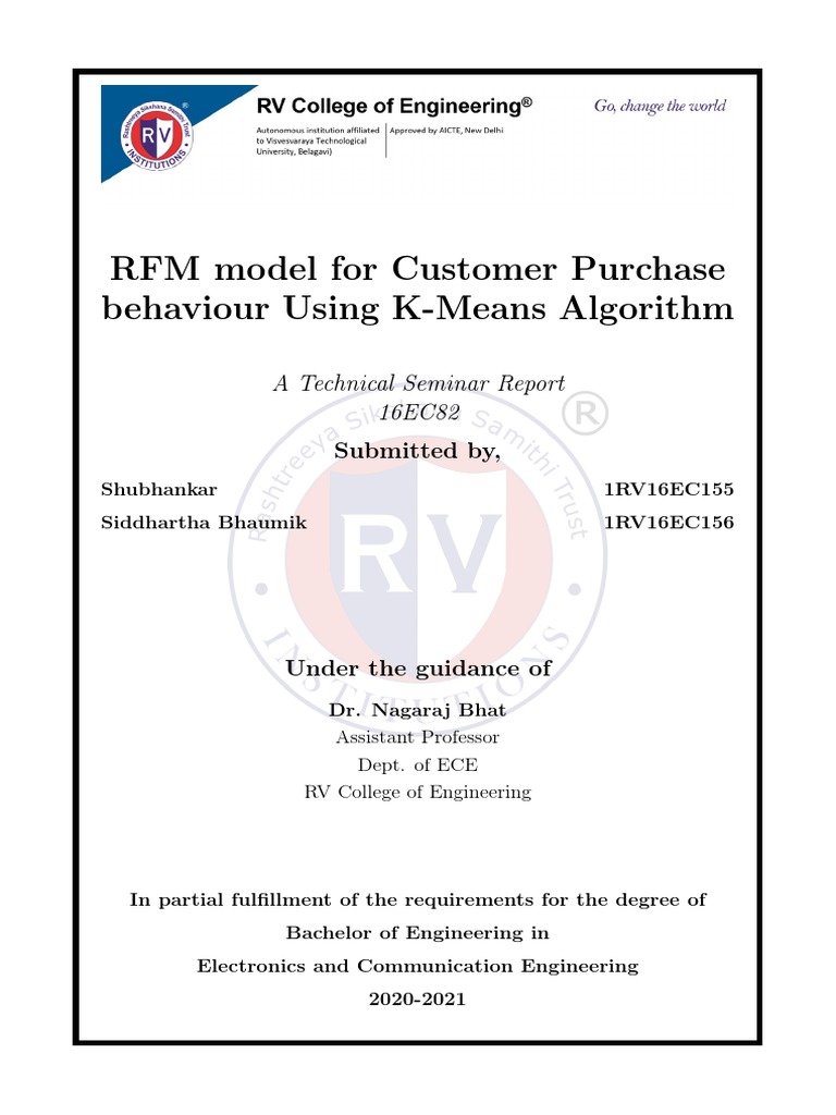 RFM Model For Customer Purchase Behaviour Using K-Means Algorithm | Download Free PDF | Cluster ...
