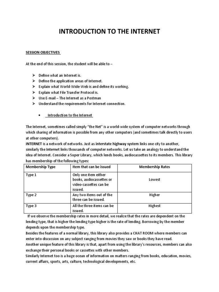 Introduction To The Internet | PDF | World Wide Web | Internet & Web