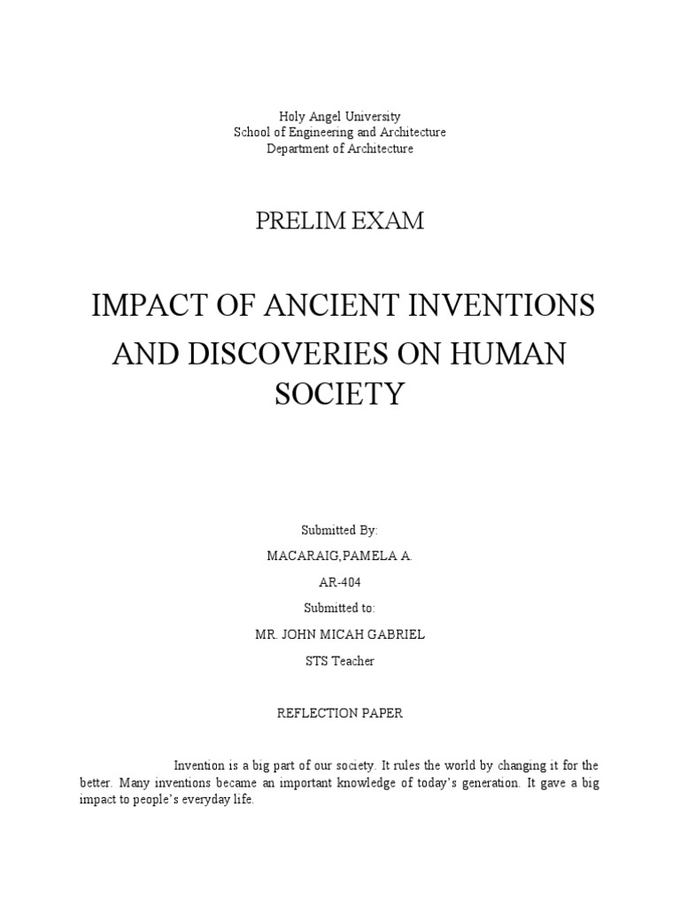 Impact of Ancient Inventions and Discoveries On Human Society | PDF ...