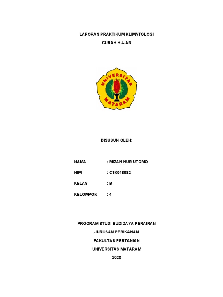 Mizan Nur Utomo C1k018082 Kelompok 4 Curah Hujan Pdf