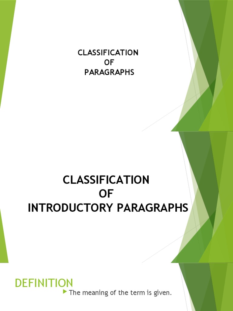 Classification OF Paragraphs | PDF | Taste | Color