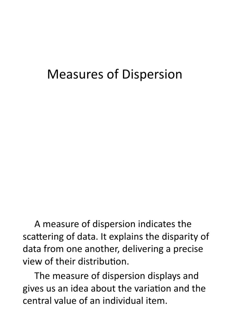 Understanding Measures of Dispersion | PDF | Mean | Coefficient Of ...