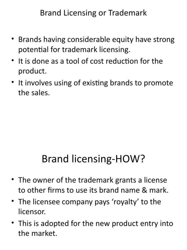 Brand Licensing or Trademark | PDF