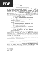 Special Power of Attorney Sample | PDF
