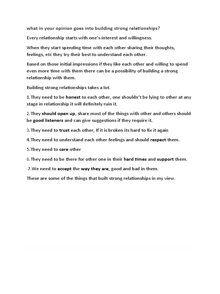 Building Strong Relationships Skills | PDF | Feeling | Social Psychology