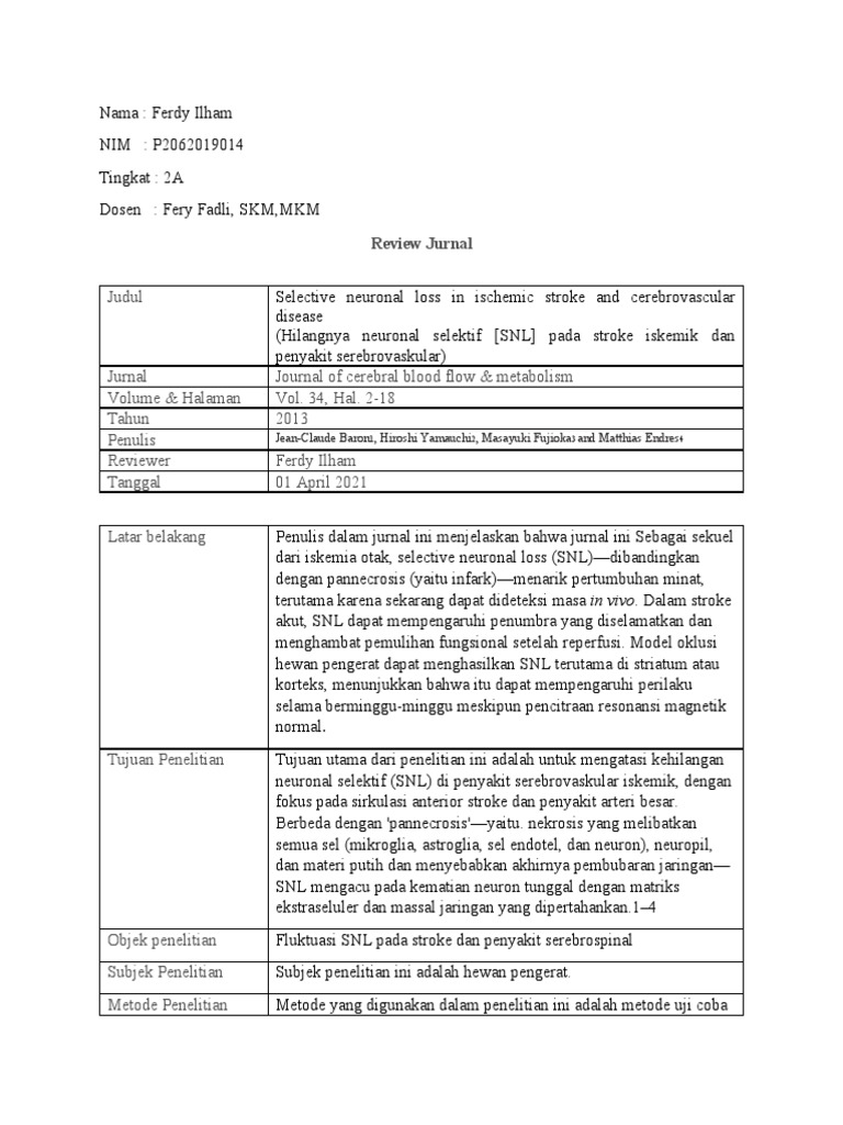 Contoh Review Jurnal | PDF