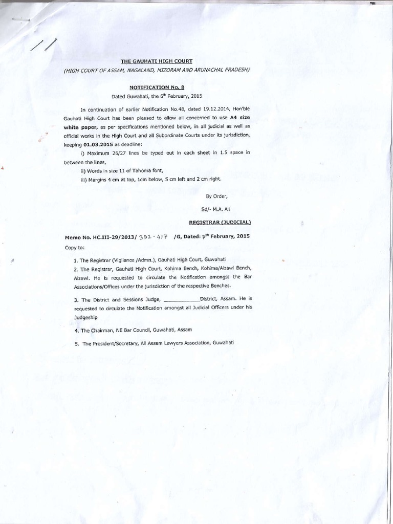 High Court Typing Format | PDF