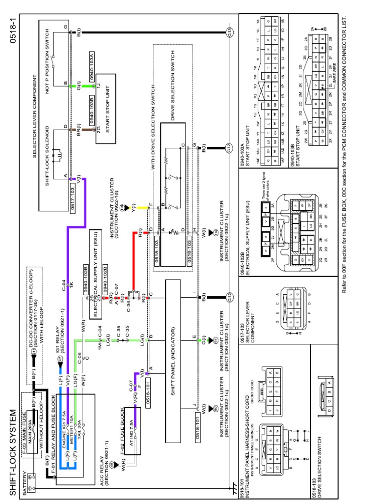 Automatic Transmission - Shift Lock System Diagram | PDF