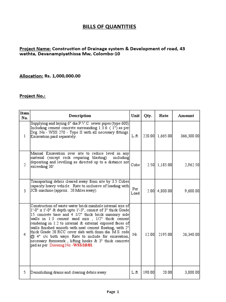Construction of Drainage System and Road Development: Measuring Project Progress through Bills ...