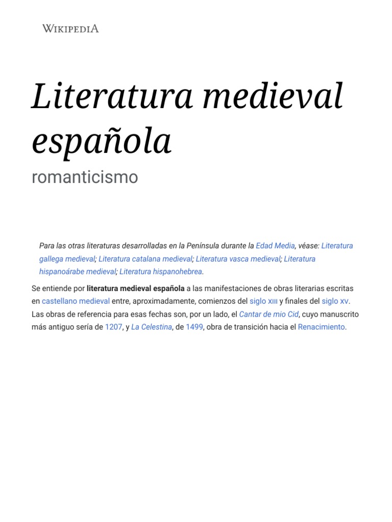 Literatura Medieval Española | PDF