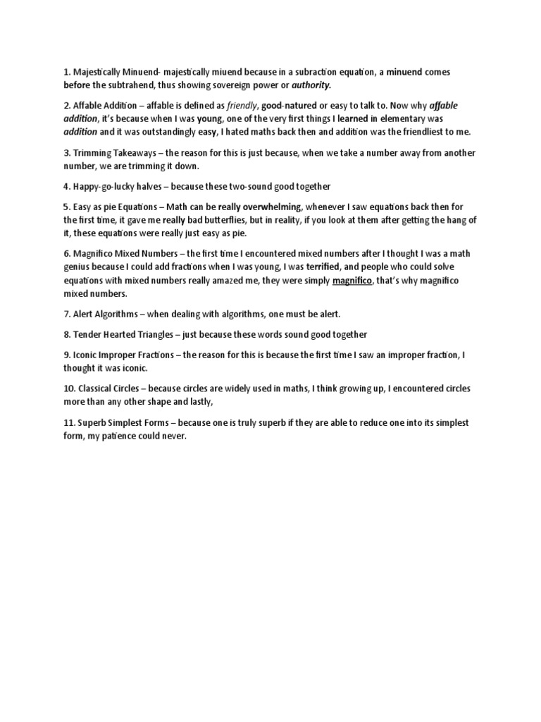 Mathematical Acrostic Script For Activity | PDF