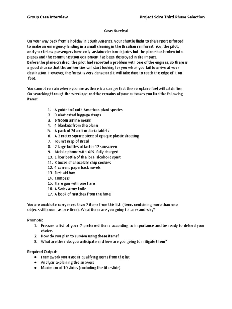 Group Case Interview Case and Prompts | PDF | Young Adult