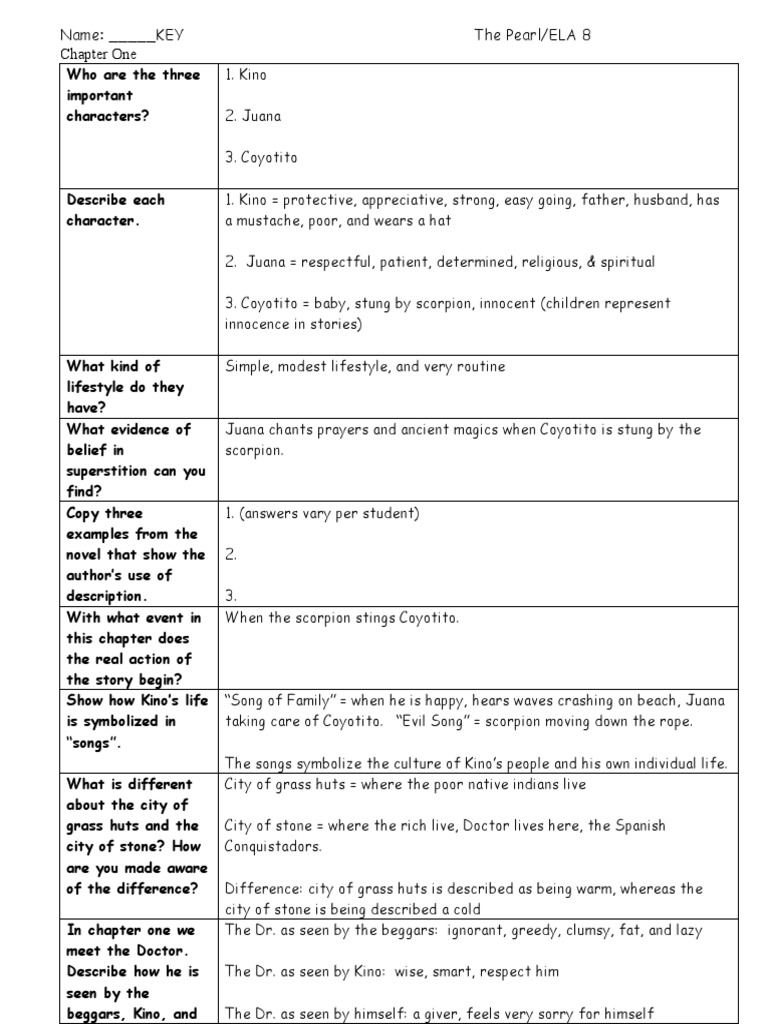 Pearl Study Guide Answer Key Qfporm | PDF