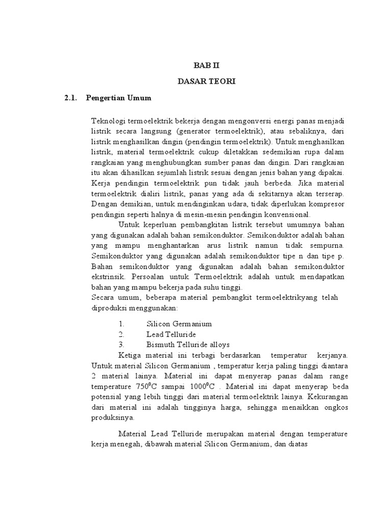 Teknologi Termoelektrik: Prinsip dan Material | PDF