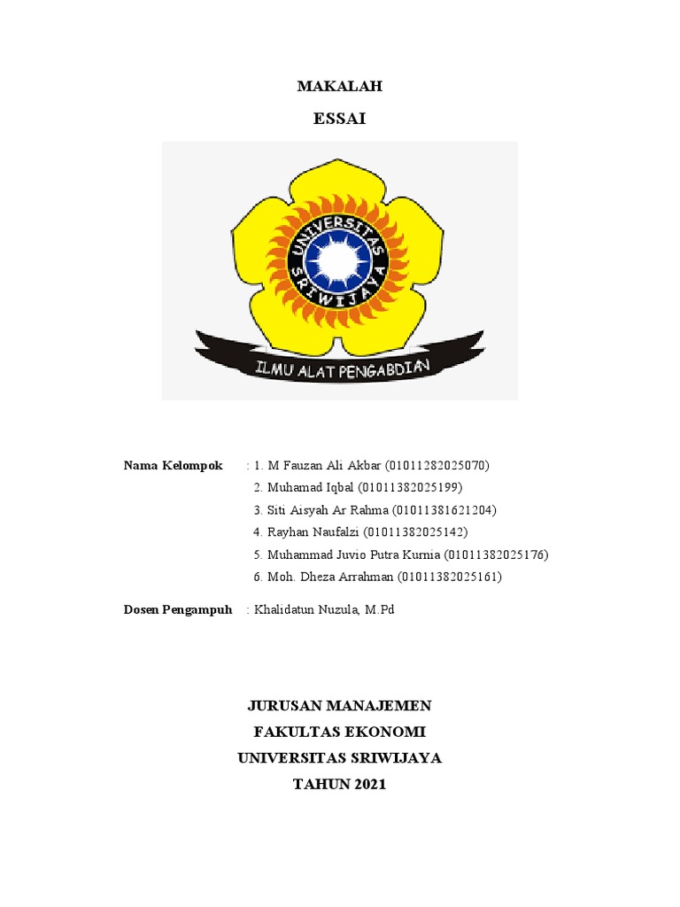 Makalah Esai Bahasa Indoneisa Kelompok 7 | PDF | Fiksi Umum