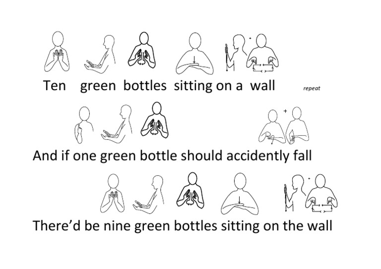 10 Green Bottles Makaton Signs | PDF